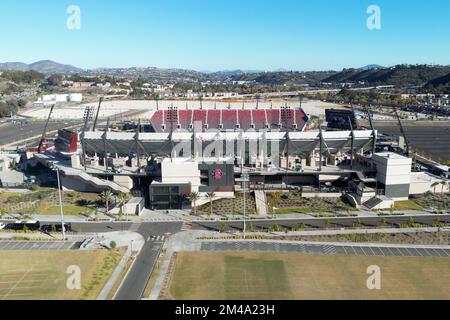 A general overall aerial view of Snapdragon Stadium, Saturday, Dec. 14 ...