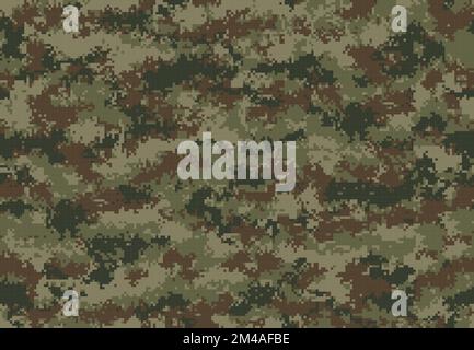 Pixelated brown camouflage background. Seamless Tileable Pattern ...