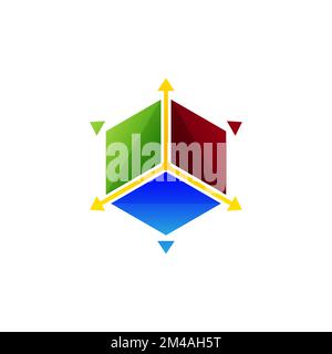 3d space perspective axis vector logo template Stock Vector Image & Art ...