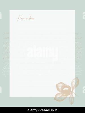 Reminder blank vintage collage with chestnut , planner notes to-do list ...