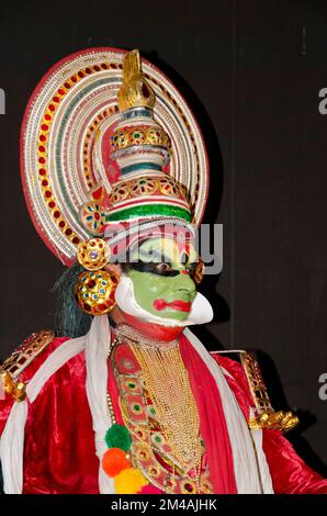 The make up of the Kathakali-character Jayantha step by step Stock ...