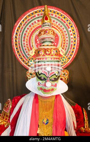 The make up of the Kathakali-character Ravana step by step Stock Photo ...
