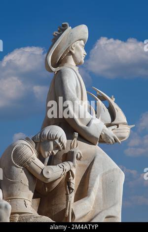 Detail of the Portuguese Discoverers statues in the Padrão dos ...