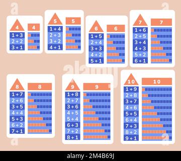Ways to make 10, addition worksheet for kids Stock Vector Image & Art ...