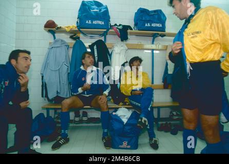 AS Astrea prison police football team in the locker room, Rome, 1994 ...