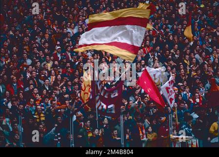 The Curva Sud with the Roma football club supporters during the match ...