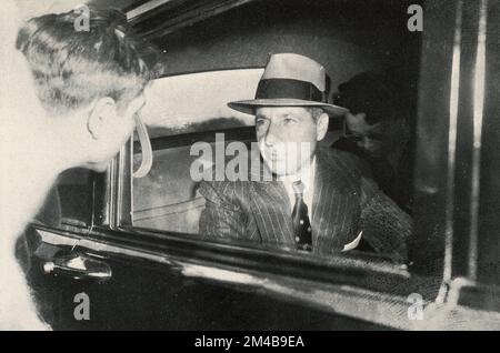 Italian-American crime boss and mafia mobster Frank Costello in a quite ...