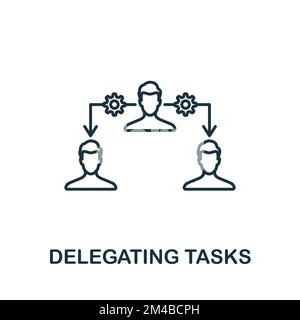 Delegating Tasks icon. Monochrome simple Product Management icon for ...