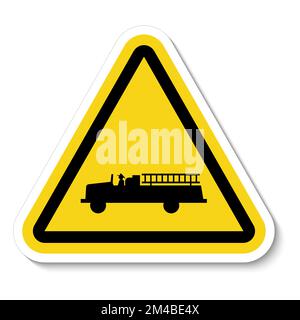 Emergency Vehicle Crossing Sign On White Background Stock Vector Image ...