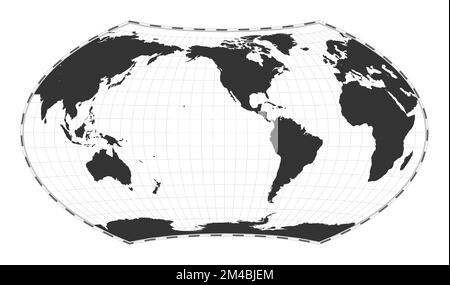 Vector world map. Wagner projection. Plain world geographical map with ...