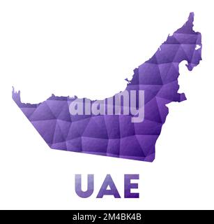 Low Poly map of UAE. UAE geometric polygonal, mosaic style map Stock ...