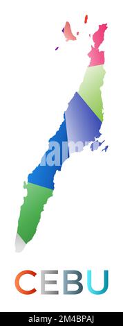 Map of Cebu. Low poly illustration of the island. Geometric design with ...