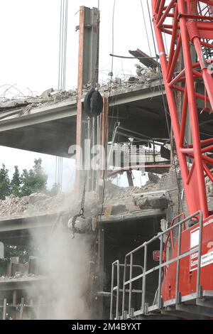 The Netherlands, Utrecht. Demolition of an outdated power station with ...