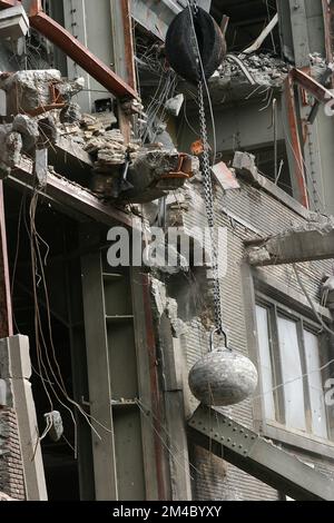 The Netherlands, Utrecht. Demolition of an outdated power station with ...