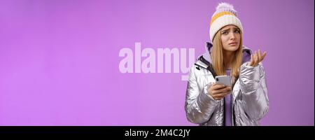 Questioned complicated cute blond girlfriend receive strange message ...