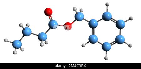 3D image of Butyric acid skeletal formula - molecular chemical ...