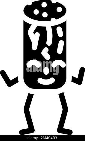 pepperoni meat character glyph icon vector. pepperoni meat character ...