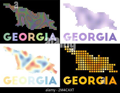 Georgia map. Map of Georgia in dotted style. Borders of the country ...