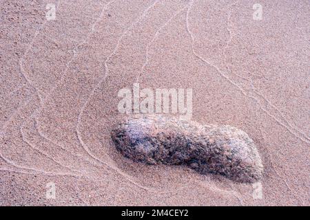 Sand beach and wave-polished rocks, the Lake Superior shoreline, Lake ...