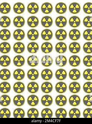 Radiation symbol. Radiation yellow and black sign board with symbol ...