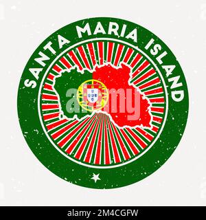 Santa Maria Island logo. Badge of the island. Layered circular sign ...