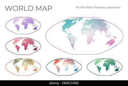 World map in polar projection Stock Vector Image & Art - Alamy