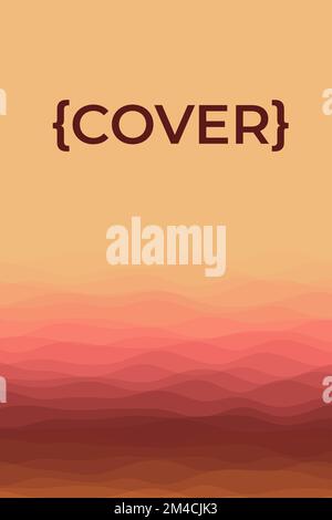 Cover page template. Page template with soft curves in dark red-brown ...