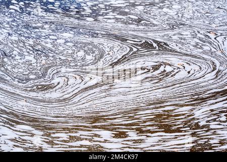 Foam patterns on the Chippewa River, Batchawana Bay, Ontario, Canada ...
