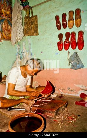 Making the traditional rajasthani shoes need some skills Stock Photo ...