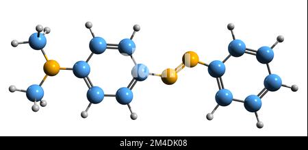 3D image of Dimethylaniline skeletal formula - molecular chemical ...