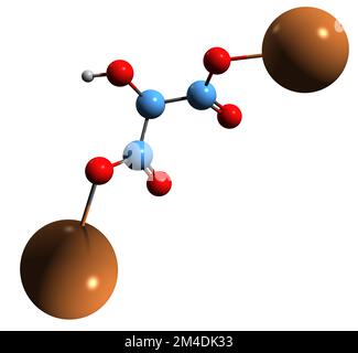 3D image of Potassium nitrate skeletal formula - molecular chemical ...