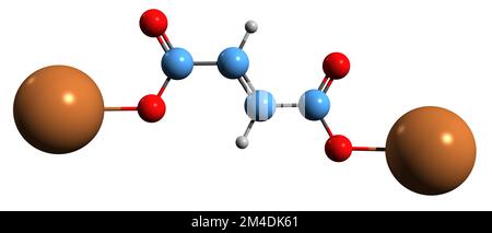 3D image of Fumaric acid skeletal formula - molecular chemical ...