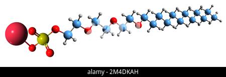 3D image of laureth sulfate skeletal formula - molecular chemical ...