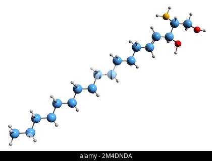3D image of Sphingolipid skeletal formula - molecular chemical ...
