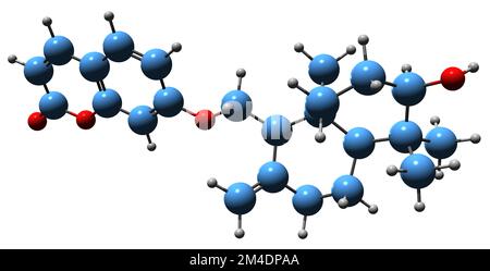 3D image of Coumarin skeletal formula - molecular chemical structure of ...