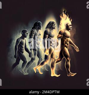 Evolution and change, tranformation and the aging process Stock Photo ...