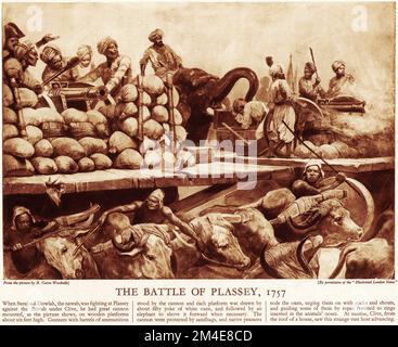Halftone of Indians preparing their cannons for the Battle of Plassey ...