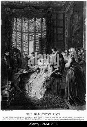 Halftone of Walsingham (right) informing Queen Elizabeth of the ...