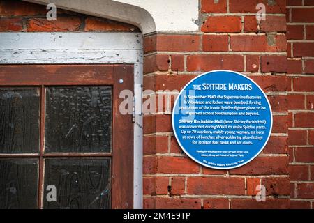 The historic Spitfire Makers Shirley Rechabite (now Parish) Hall along ...