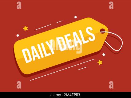 Daily Deals of The Day with Decorative Lettering Text Style for Poster ...