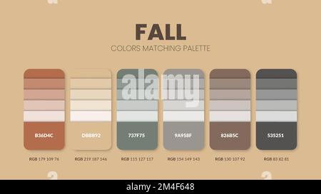 Color palette in Fall colour theme collections. Color scheme or colors ...