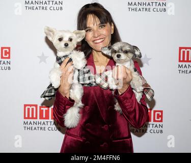 Sam Carrell and her dogs Tinkerbelle and Belle attend the New York ...