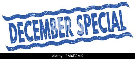 DECEMBER SPECIAL, text written on green-black grungy postal stamp Stock ...