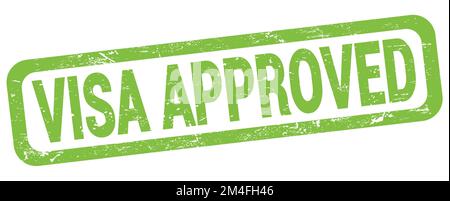 VISA APPROVED text written on green-black rectangle stamp sign Stock ...