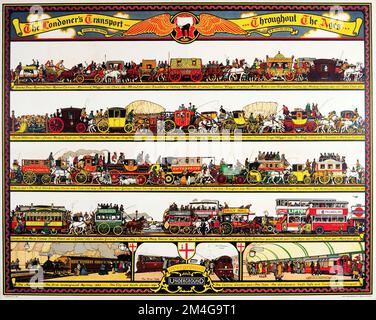 Vintage Underground Poster The Londoner's Transport Throughout The Ages ...