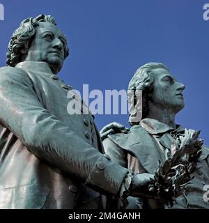 Goethe-Schiller Monument, Germany, Thueringen, Weimar Stock Photo - Alamy