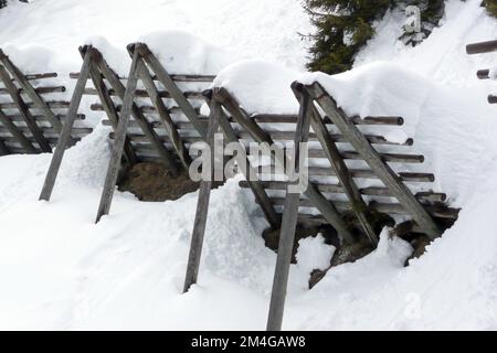 avalance snow bridge to reduce hazard avalanches pose, Austria Stock ...