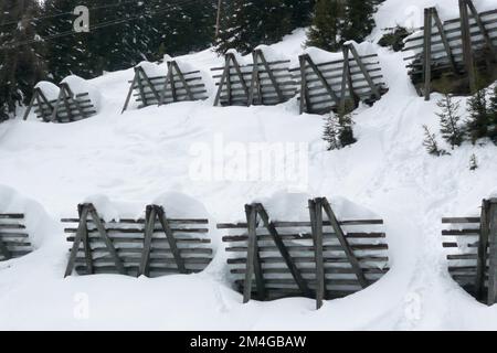 avalance snow bridge to reduce hazard avalanches pose, Austria Stock ...