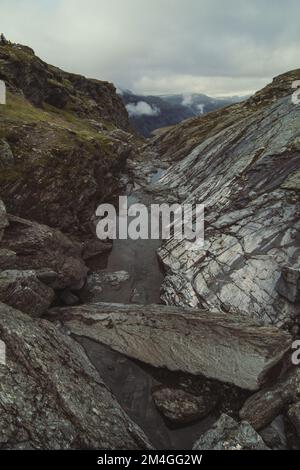 River running between steep cliffs landscape photo Stock Photo - Alamy