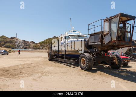 fishing boats castlepoint new zealand Stock Photo - Alamy